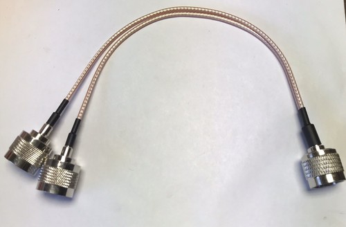 12 Inch N Type Male to Y 2x N Type Male Splitter Combiner pigtail RG316 ...