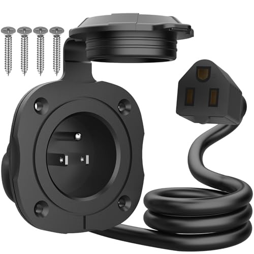 Shore Power Inlet Plug 15 Amp, 125V NEMA 5-15 AC Power Inlet Port Plug ...