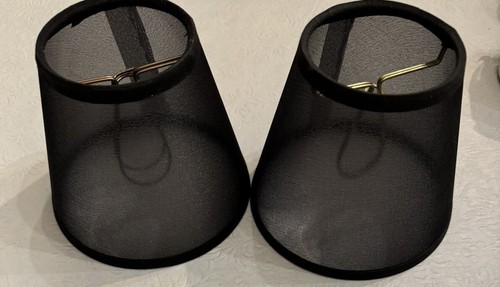 6 Lamp Shade Fabric Black Cloth Transparent Sparkle 4” X 5” Clip On | eBay