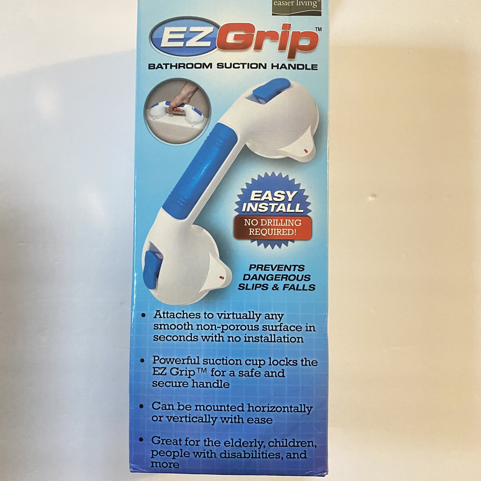 EZ GRIP BATHROOM SUCTION HANDLE, EASY INSTALL, MAX. WEIGHT 130 LBS ...