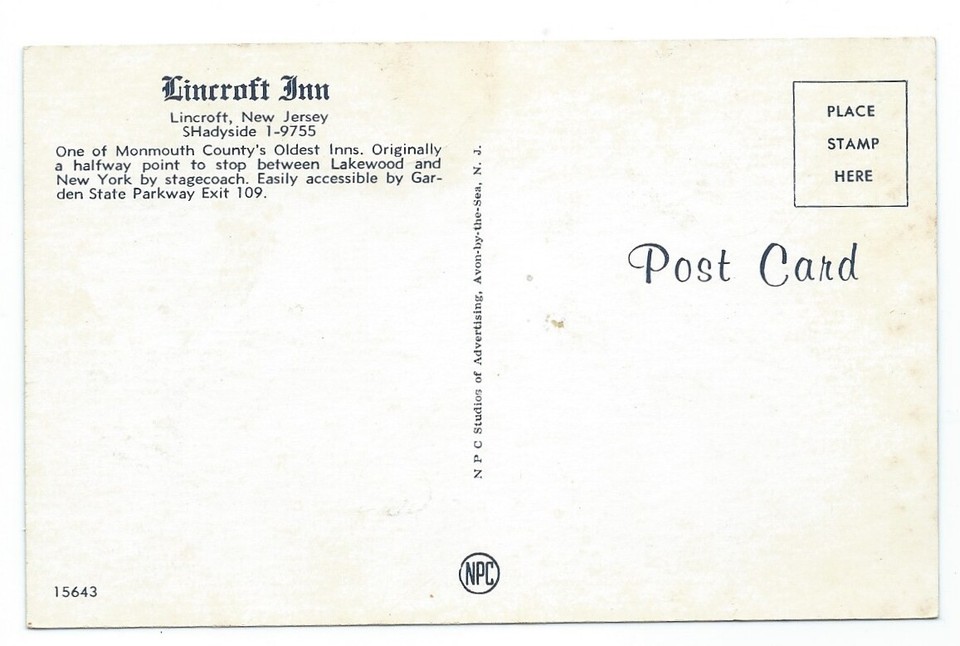 Vintage Lincroft Inn postcard Lincroft NJ chrome card never mailed | eBay