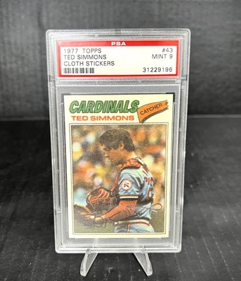 1977 TOPPS #470 TED SIMMONS Cloth Sticker CARDINALS HOF PSA 9 | eBay