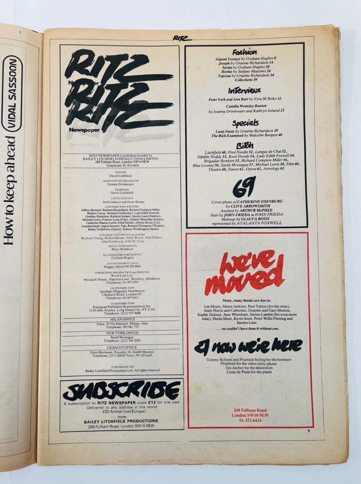 RITZ newspaper london collections fashion art catherine oxenberg Rare ...