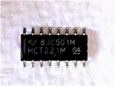 Strip of 25 TI CD74HCT221 16-Pin SOIC High Speed Dual Monostable ...