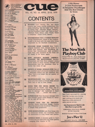 New York Cue Magazine April 16 1976 Yankees Stadium Cover 060820AME | eBay