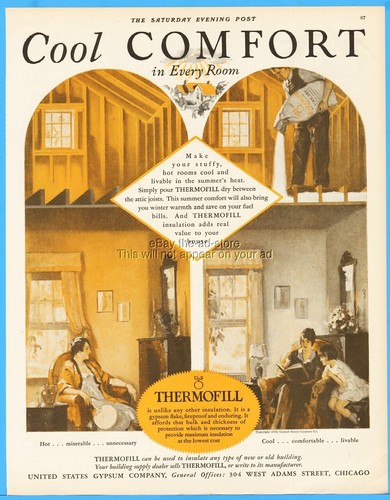 1928 USG Thermofill insulation United States Gypsum Co Chicago Cool ...