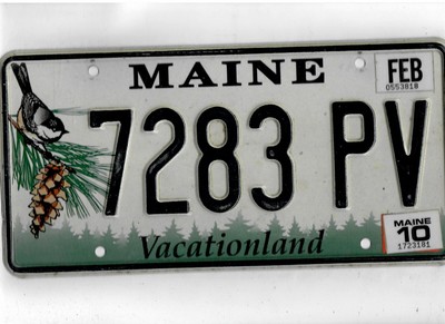 MAINE passenger 2010 license plate "7283 PV" | eBay