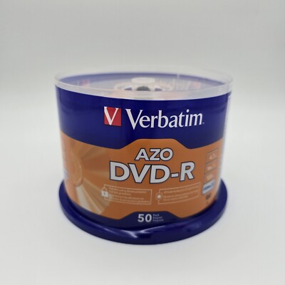 VERBATIM AZO DVD-R 16X 4.7GB Branded Logo 50 pack Spindle 95101 Free ...