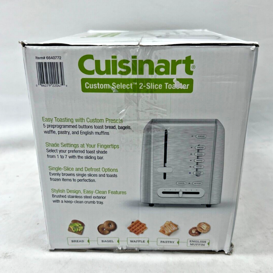 Cuisinart RBT-1200PC Countertop Custom Select 2-Slice Toaster in ...