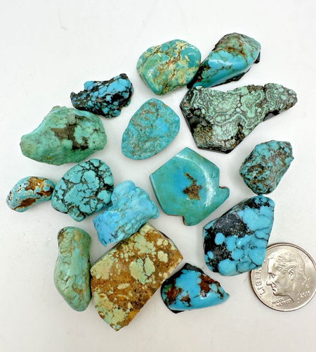 Lot Small High Grade Natural Turquoise Nuggets / Partially Finished ...