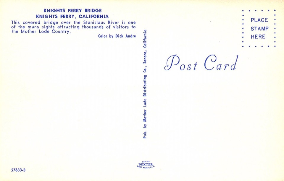 Knights Ferry Bridge Knights Ferry California Postcard | eBay