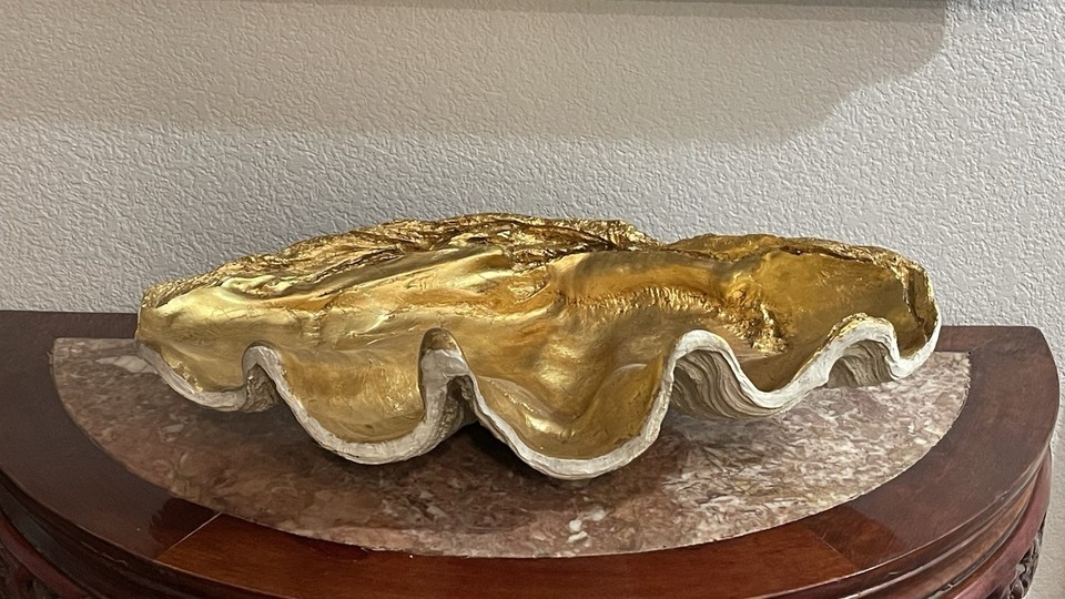 Regina Andrew Design Golden Clam Shell Bowl LARGE Decorator Accent ...