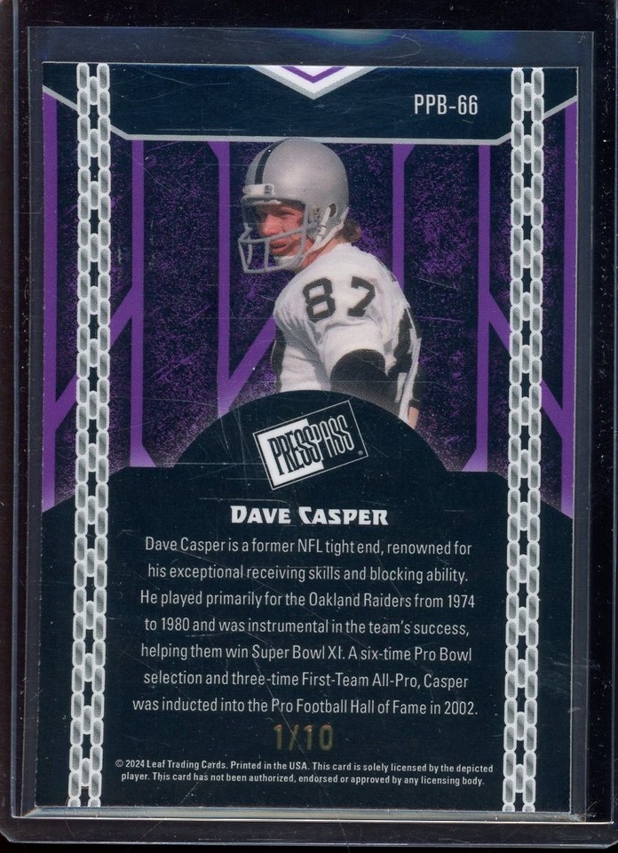 2024 Leaf Collective Press Pass Orange Shimmer Dave Casper 66 (1/10) | eBay
