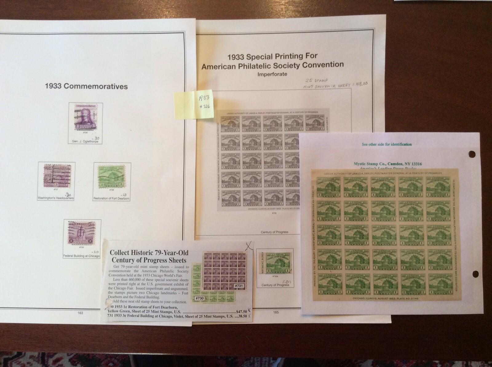 US Stamp Year Sets 1930 to 1934 Complete Five Sets. See Below ...