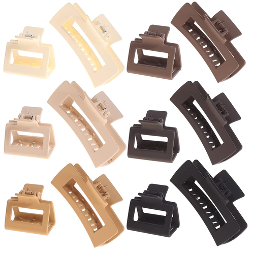 12 Pack Square Claw Clips" | Neutral Matte Finish, Strong Hold Clips ...