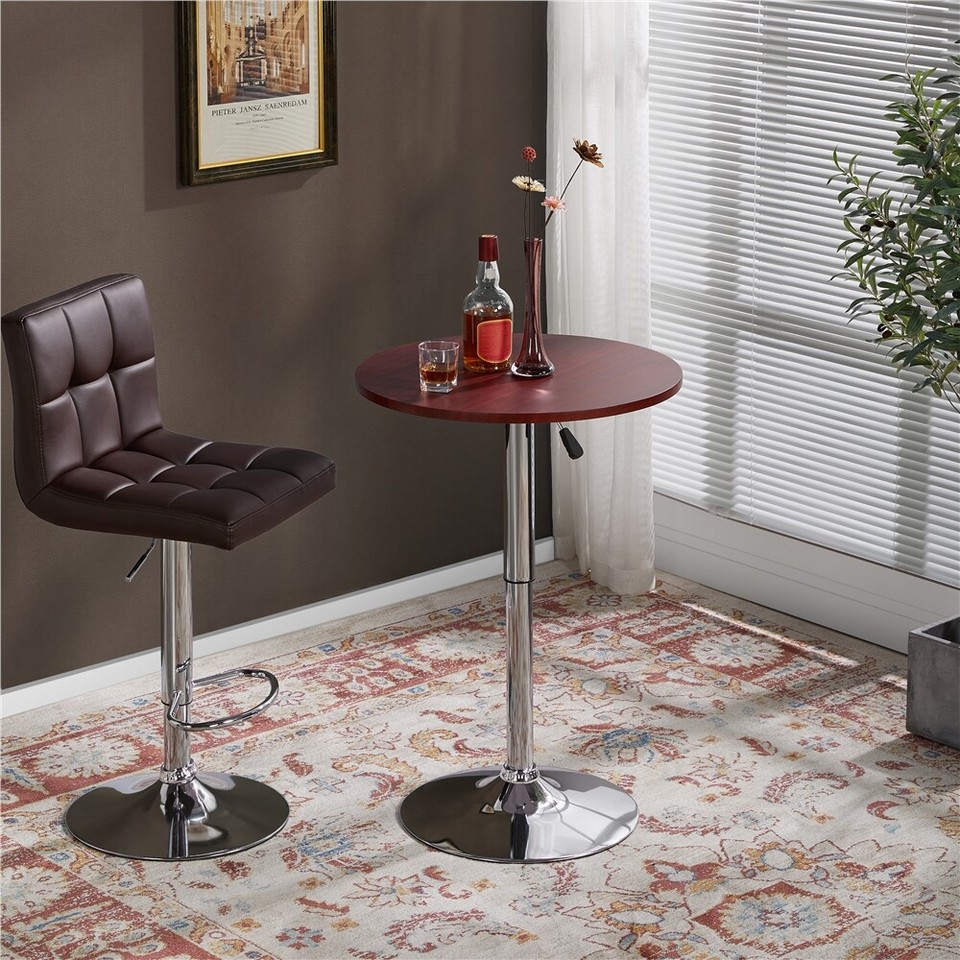 360 Swivel Pub Bar Table Height Adjustable Modern Round Bar Table | eBay UK