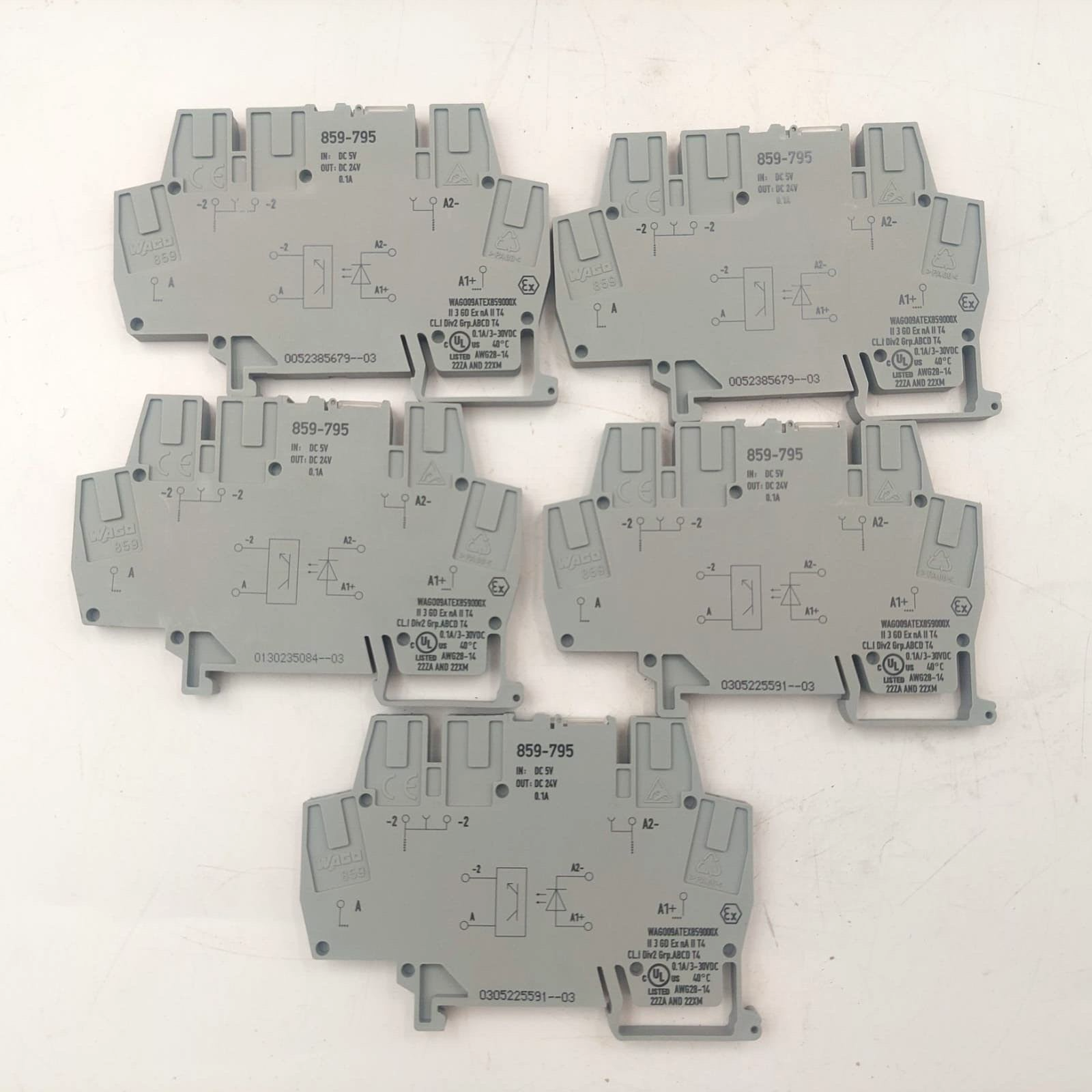 Lot of 5 units WAGO Optocoupler terminal block for Din rail 859-795 | eBay