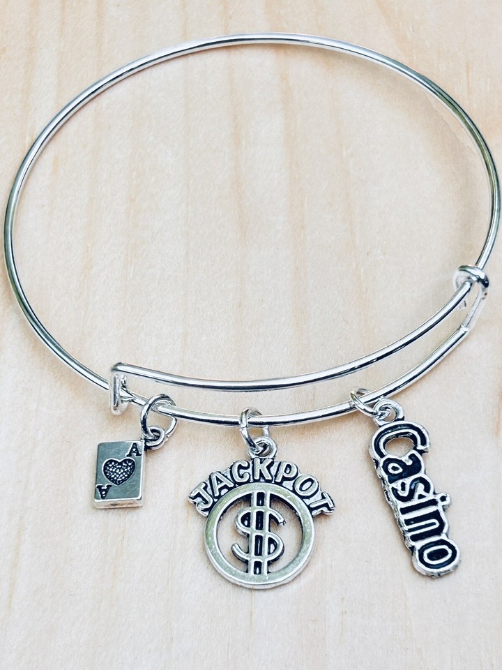 Casino & Jackpot Gambling charm Expandable Bangle Bracelet | eBay