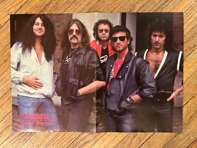vtg DEEP PURPLE MAGAZINE POSTER Centerfold Pinup Ian Gillan Ritchie ...