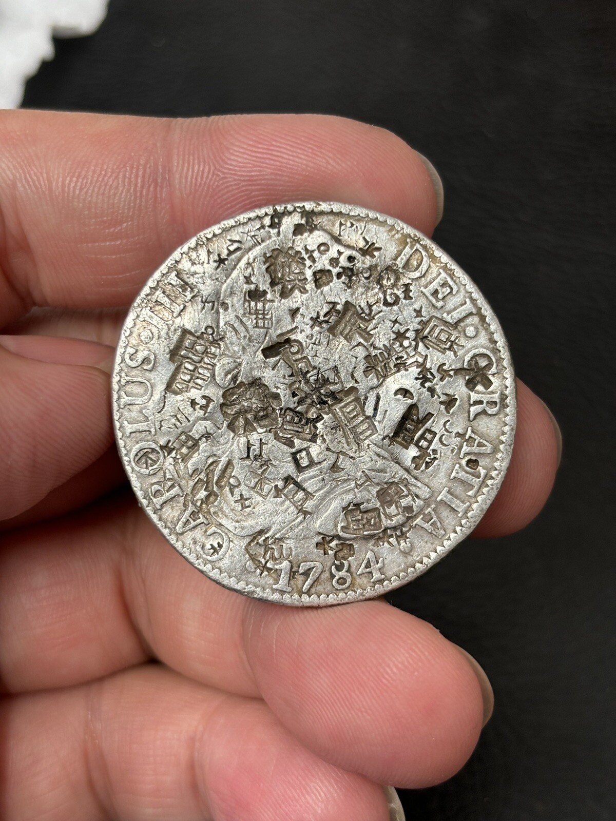 1784 Mexico Mo FM 8 Reales Silver Coin Chinese Chopmarked | eBay