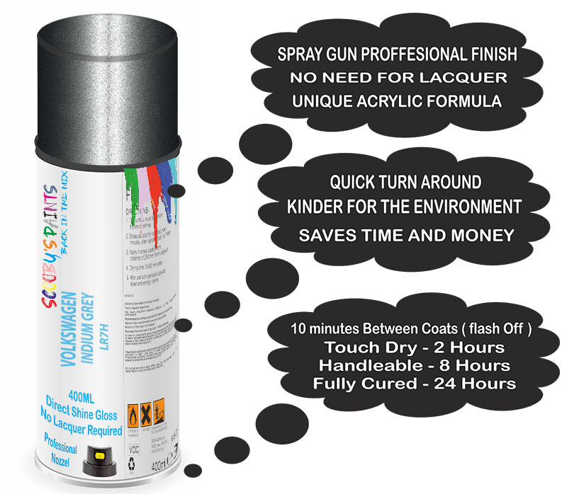 VW Golf R R Indium Grey LR7H/X3 METALLIC Direct Gloss Shine Aerosol ...