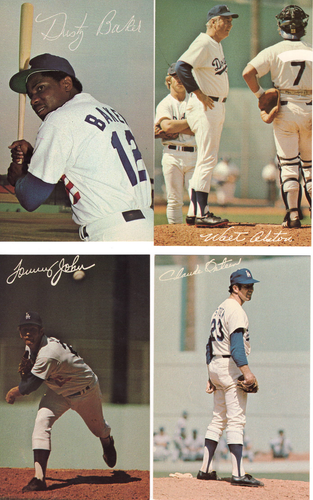 9-1970's LA Dodgers player baseball postcards Don Sutton-Dusty Baker+ ...