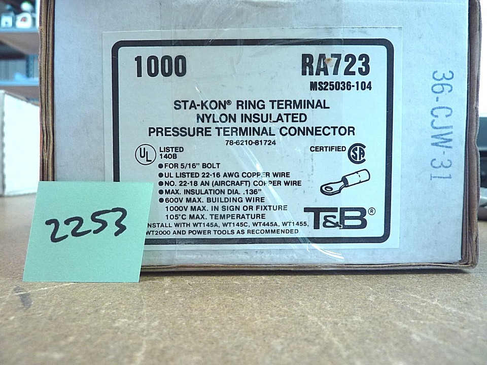 ( 50 Pcs ) T&B MS25036-104 ( Ring Terminal ) RA723 | eBay