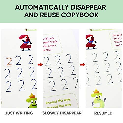 4 PCS Reusable Grooved Handwriting Workbooks for Kids, Preschool Magic ...