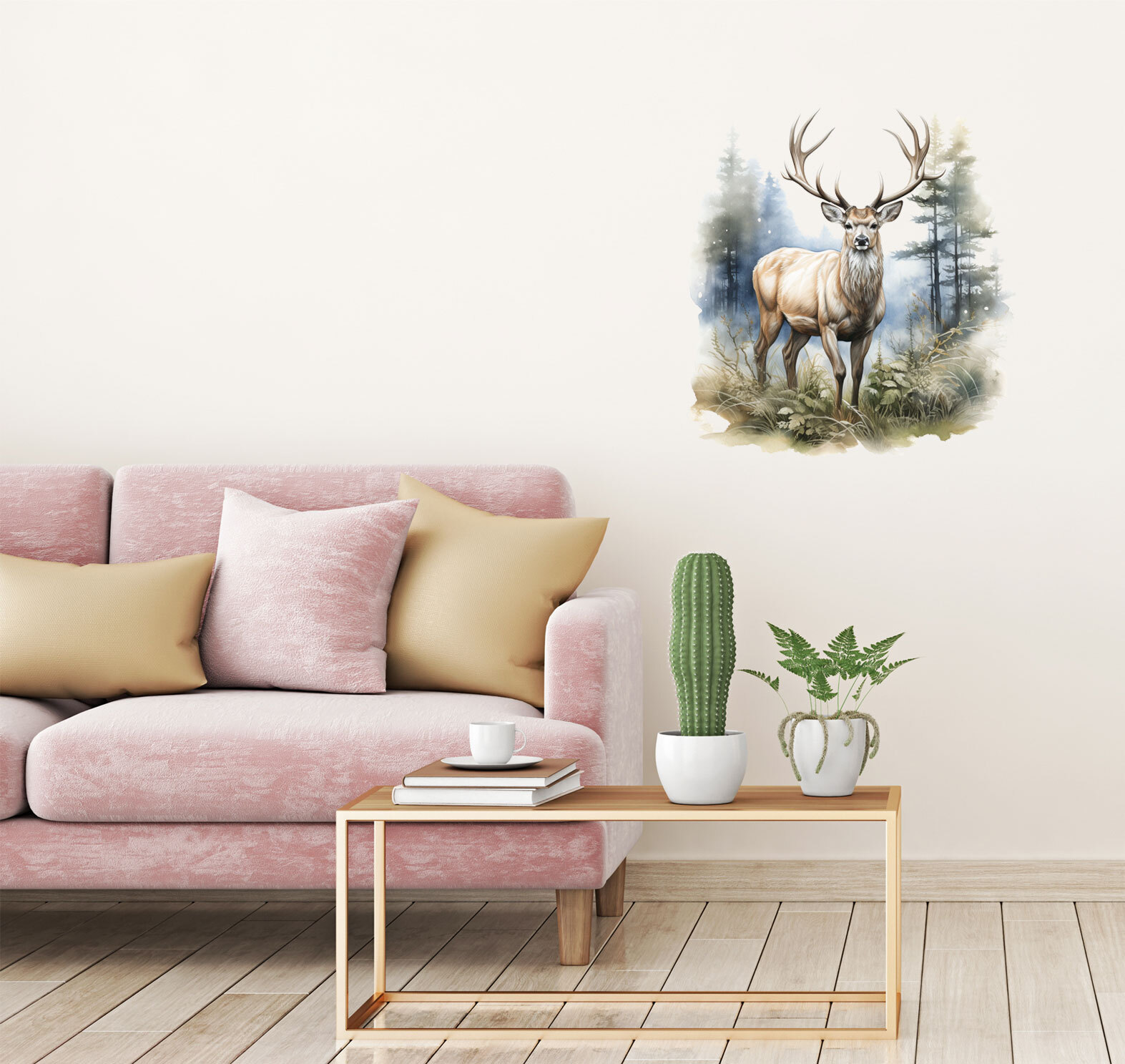 Colourful Stag Deer Wall Art Bedroom Nursery Decor Laptop Vinyl Sticker ...
