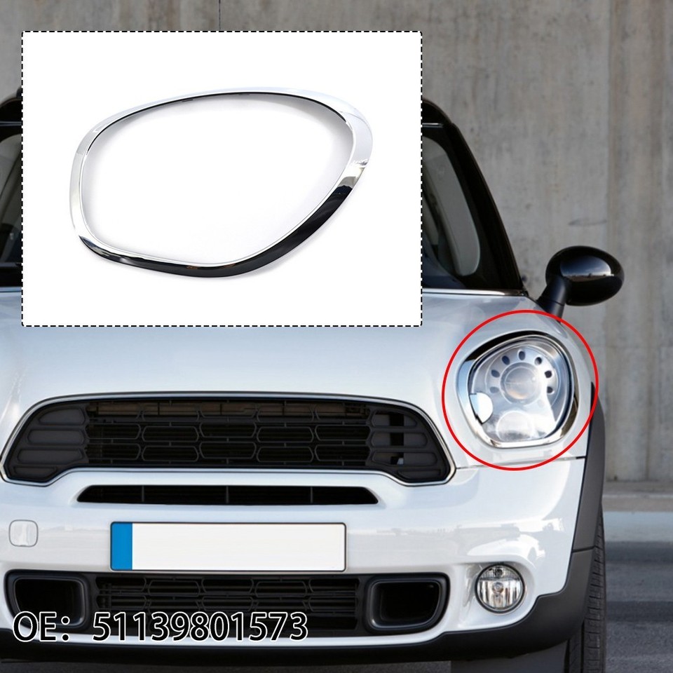 2x Headlight Lamp Chrome/Bezel Ring Trim Driver Side For Mini Cooper ...