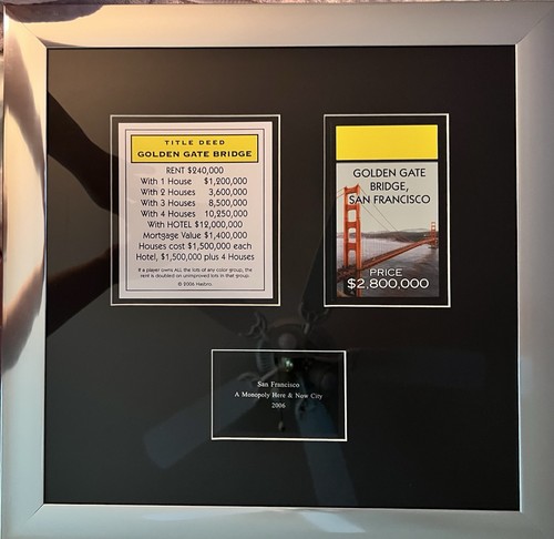 Framed Golden Gate Bridge Monopoly Collectible Art Print | eBay