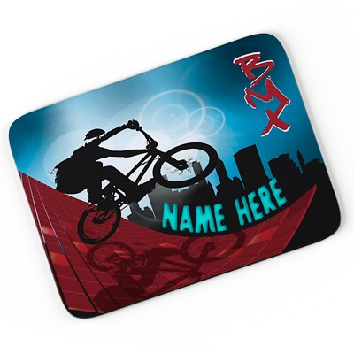 Personalised Mouse Mat BMX Bike Computer Mouse Pad PC Custom Boys Gift ...
