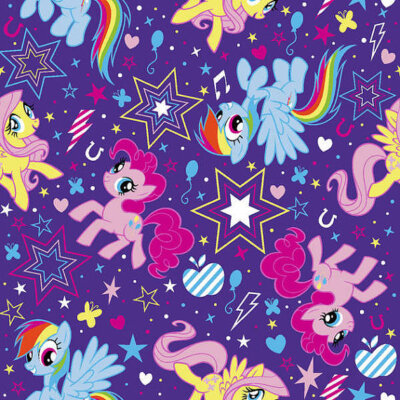 My Little Pony Power Toss Stars 100% cotton sewing fabric material BTHY ...