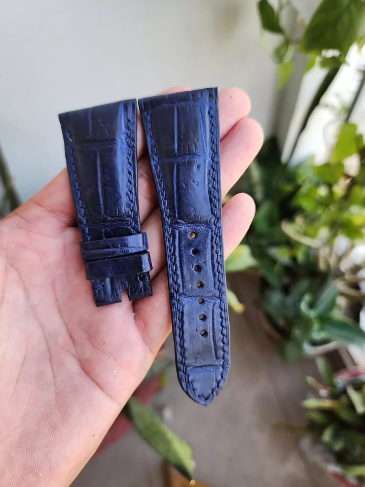 Blue 30/20mm Genuine Exotic Leather Skin Watch Strap Band For BVL OCTO ...