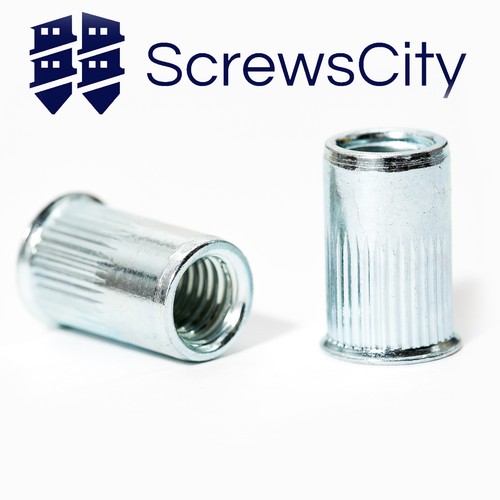 BLIND RIVET NUTS GROOVED SHANK OPEN END COUNTERSUNK REDUCED HEAD M3 M4 ...