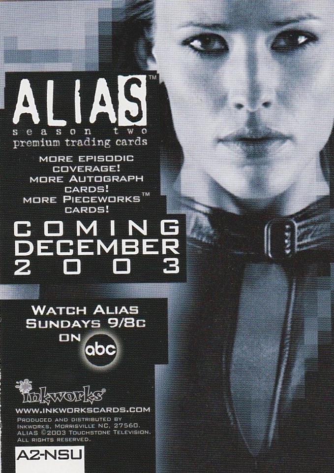2003 ALIAS SEASON 2 FOIL PROMO TRADNG CARD A2-NSU JENNIFER GARNER | eBay