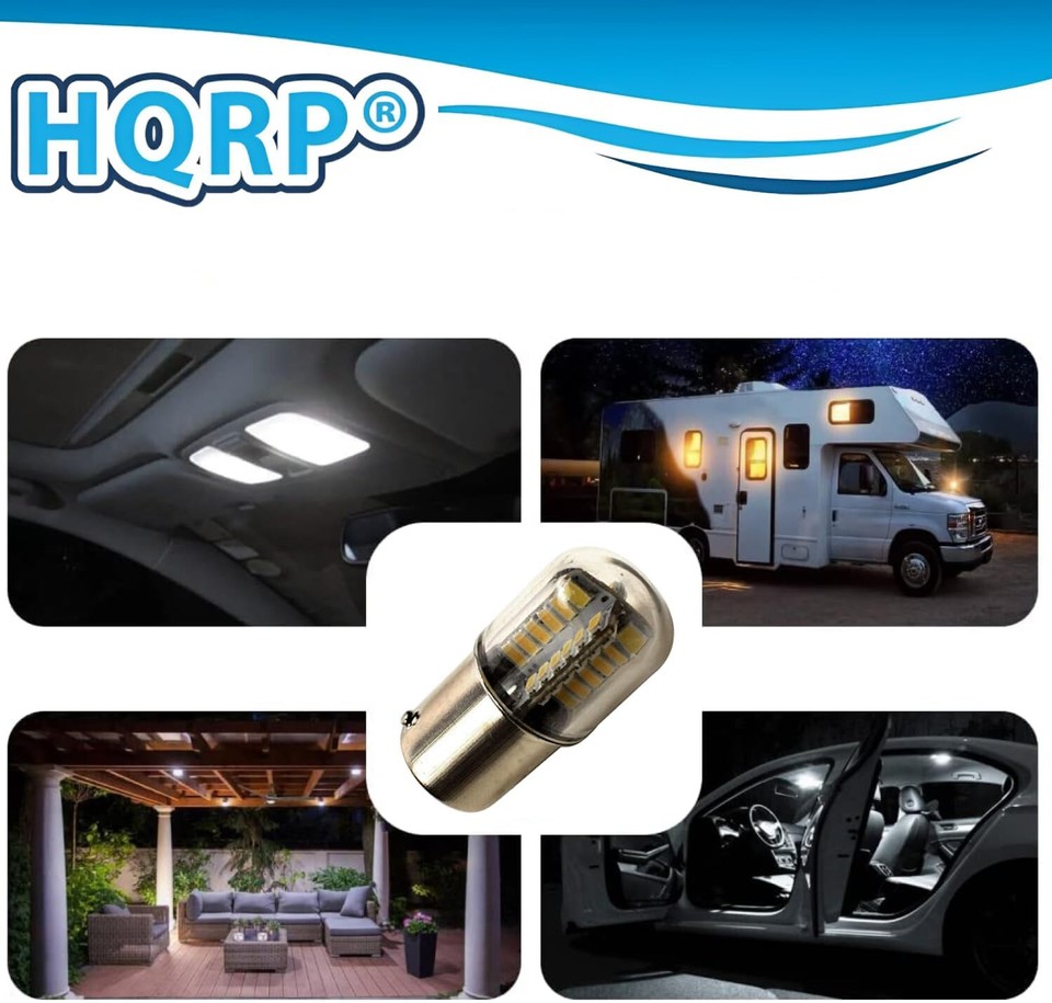 10-Pack HQRP 1210 1156 1141 1056 BA15S 48-SMD Car RV Camper Light LED ...