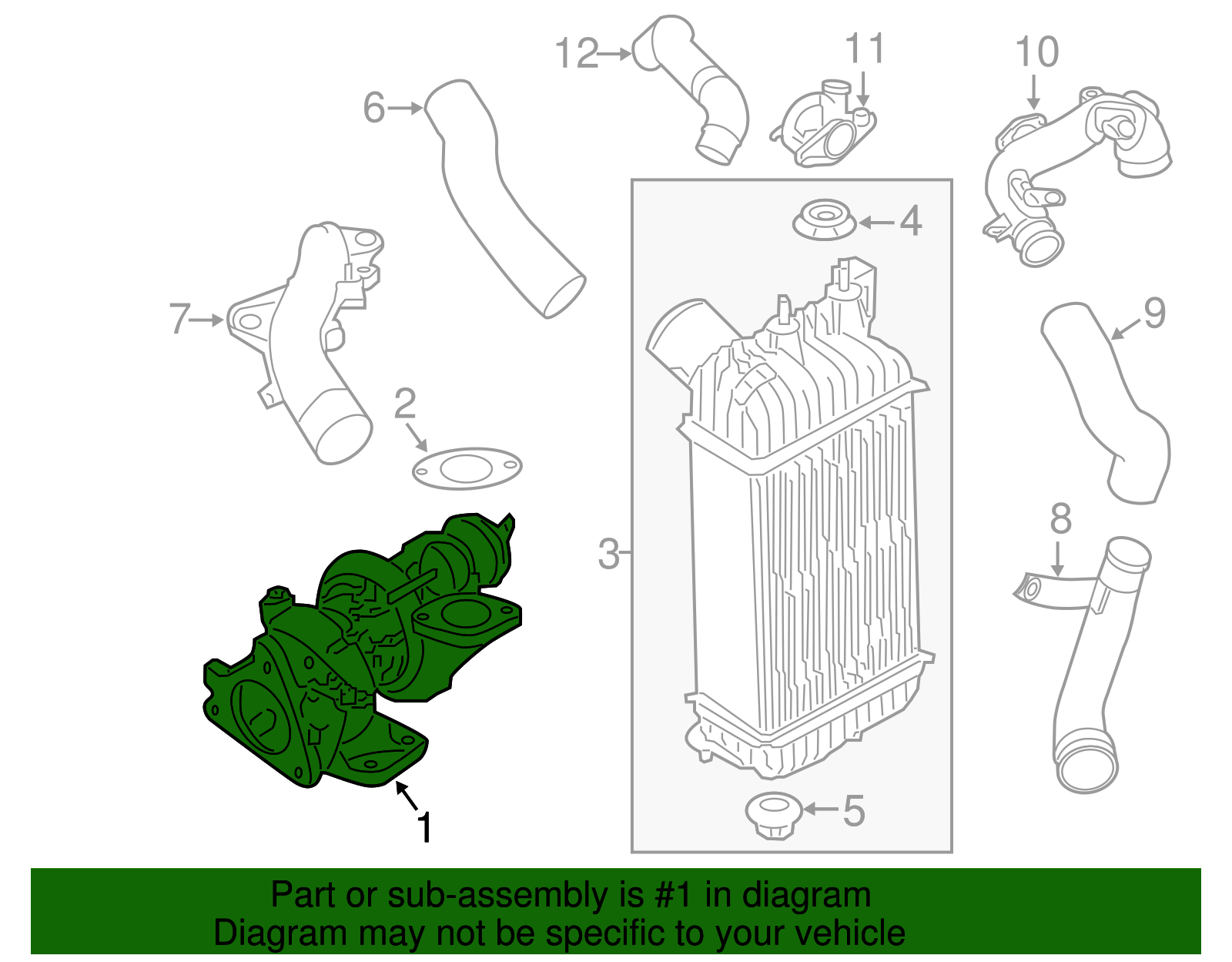 14411-1kc1e Nissan Turbocharger 144111KC1E Genuine OEM Part for sale ...