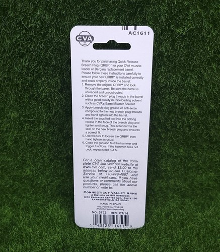 CVA Quick Release Breech Plug for Accura Optima Wolf Rifles - AC1611 43125116119| eBay