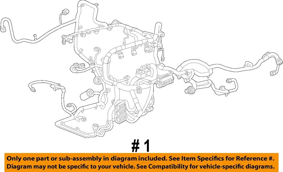 GM OEM 2017 Sierra 2500 HD Electrical Wiring Harness-Engine Harness ...