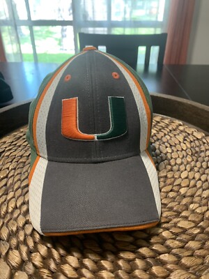 UNIVERSITY OF MIAMI HURRICANES HEISMAN BY REEBOK HAT CAP FLEXIBLE FIT ...