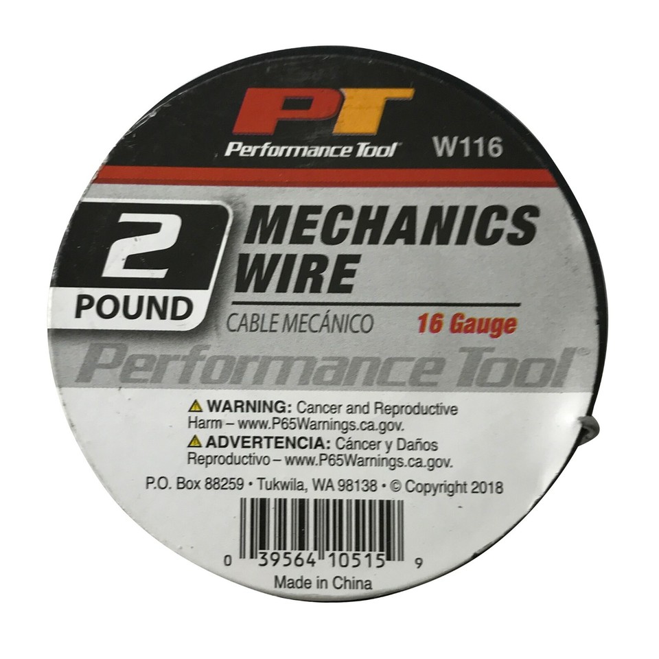 Performance Tool 2 LB Pound Mechanics Wire 16 Gauge Soft Annealed Steel ...