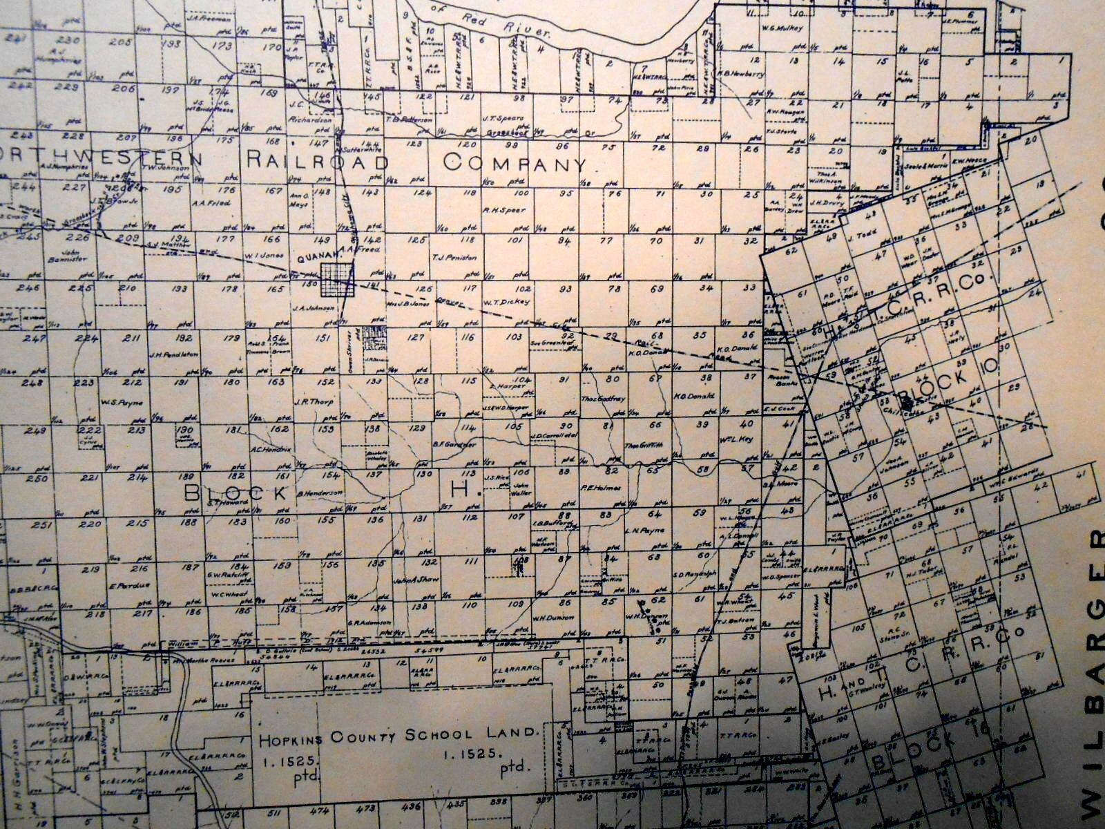 Old Hardeman County Texas Land Office Owner Map Chillcothe Quanah ...