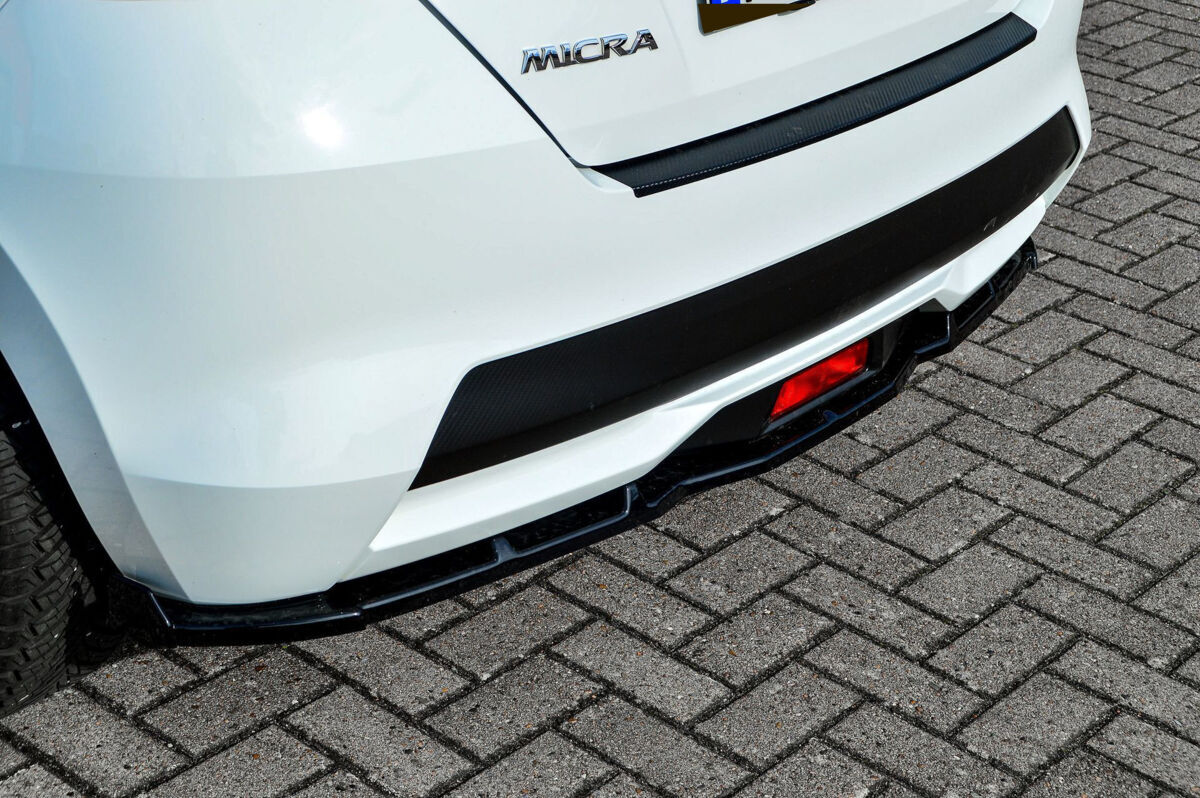Performance Rear Bumper diffuser addon ribs wings fins For Nissan Micra ...