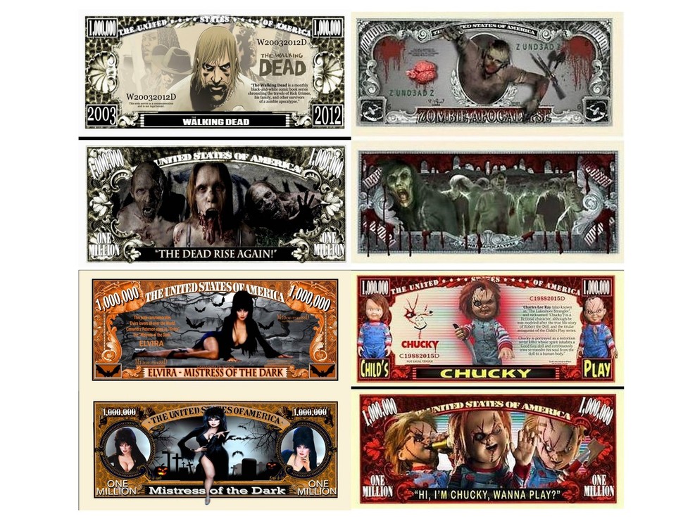 Scary Stuff Set of 20 - Million Dollar Bill Funny Money Notes + Free ...