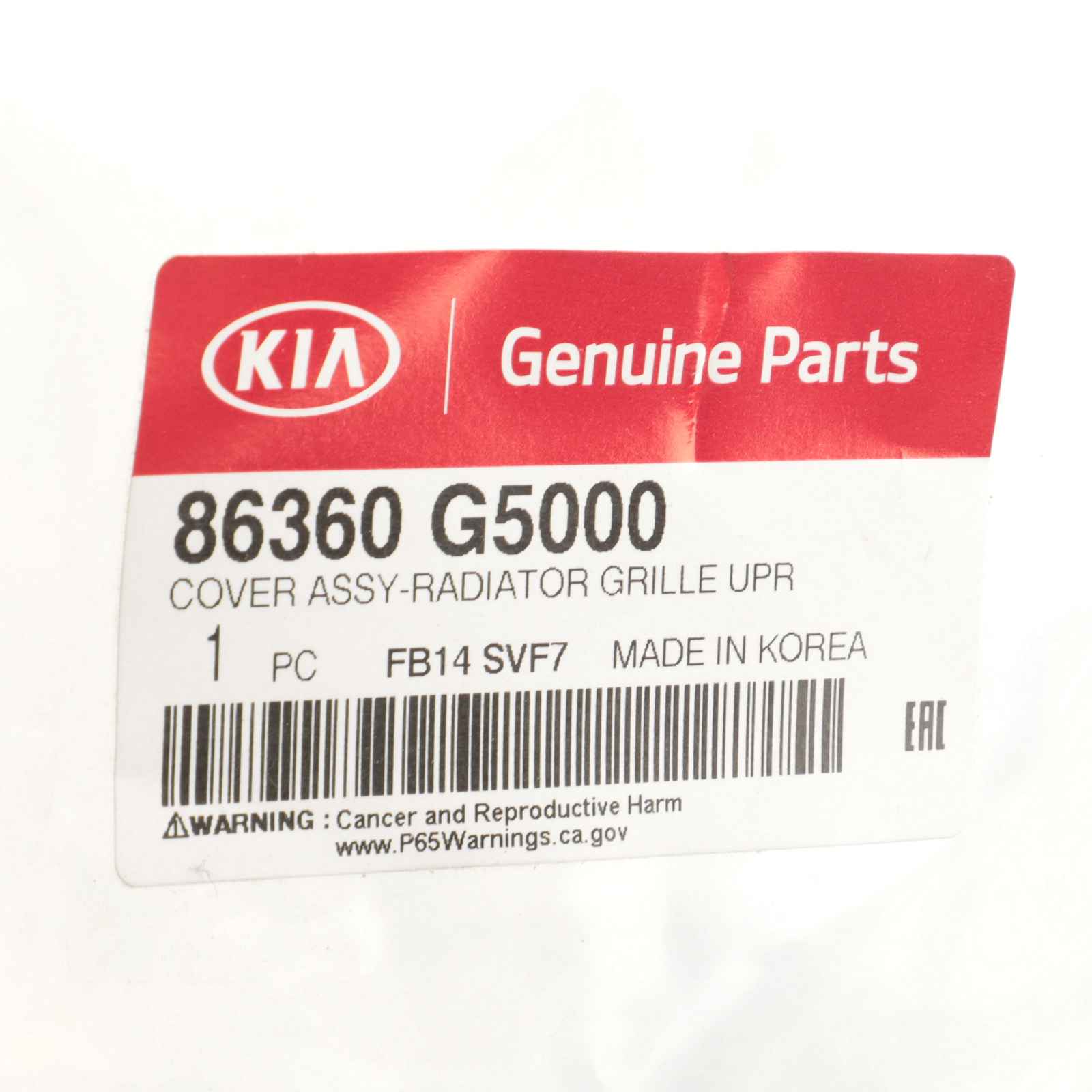 OEM NEW 17-2022 Kia Niro Hybrid Cover Assembly Radiator Grille Upper ...