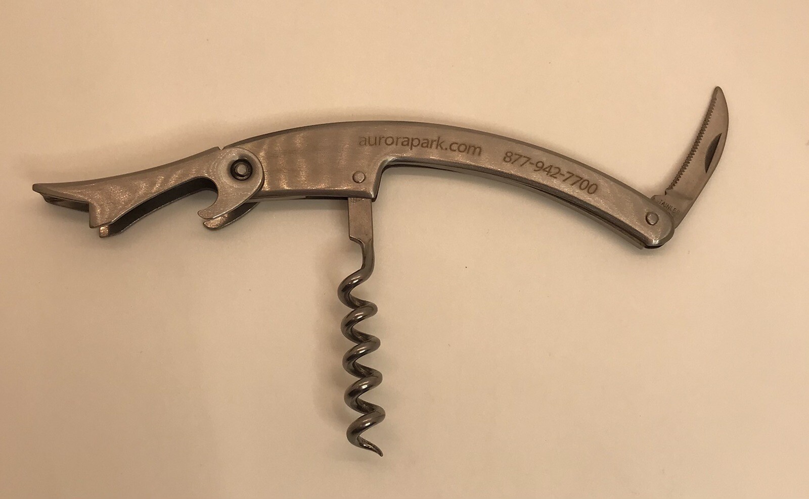 Waiter’s Bow Corkscrew Wine Opener. Curved Knife Blade. Bottle opener ...