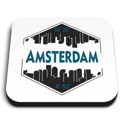 1x Square Fridge MDF Magnet Amsterdam Netherlands Map Travel Cityscape ...