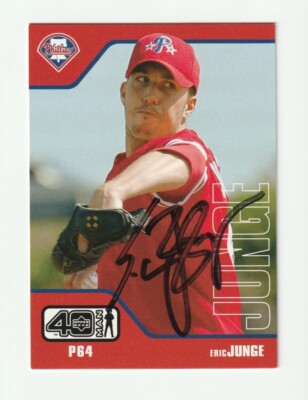 Eric Junge Signed 2002 Upper Deck 40-Man Card Auto #907 Phillies ...