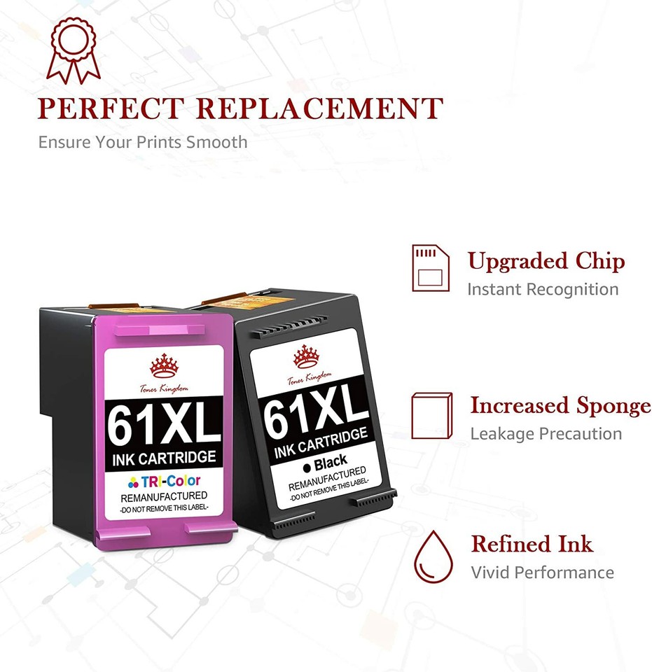 61XL Black Color Ink Cartridge For HP Deskjet 1000 1010 1050 1051 1055 ...